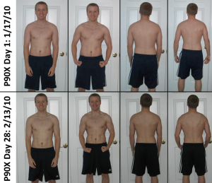 P90X Results: Day 1 & Day 28 P90X Progress Pictures
